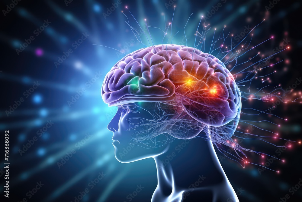 Neuron and neuronal connections colorful mindset. Learning dynamics ...