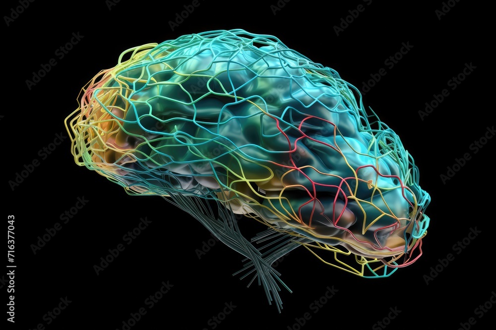 Ilustrace Green brain amygdala's role in emotional processing, fear ...