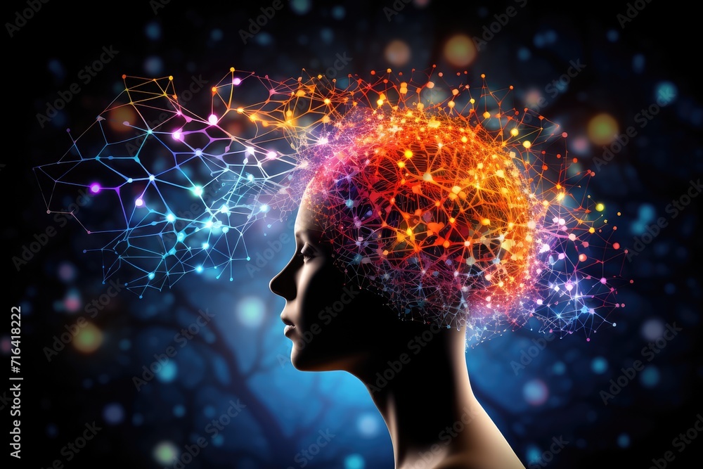 Illustration Stock Brain nexus nervous system, epitomizes mindful resilience. Cognitive cerebral ...