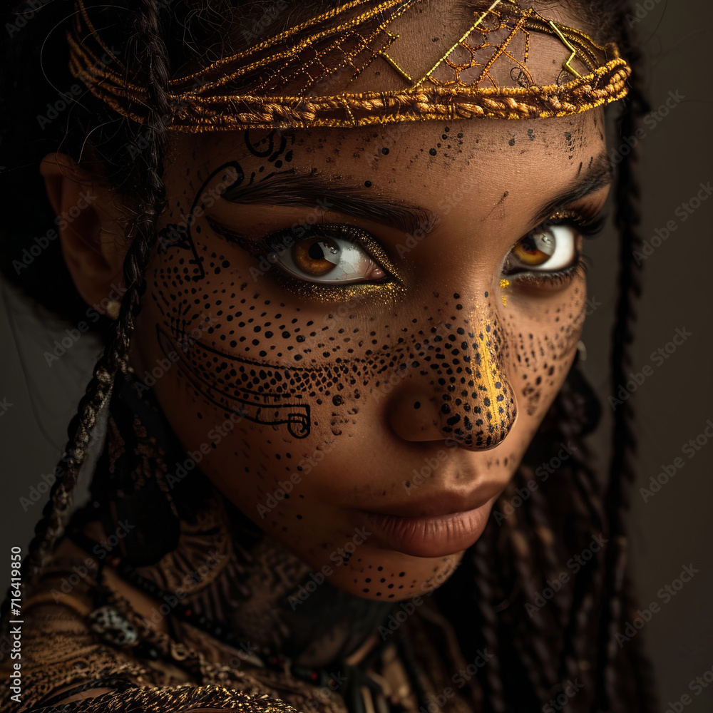 Beautiful african tribe woman, tribal markings, very detailed eye and ...