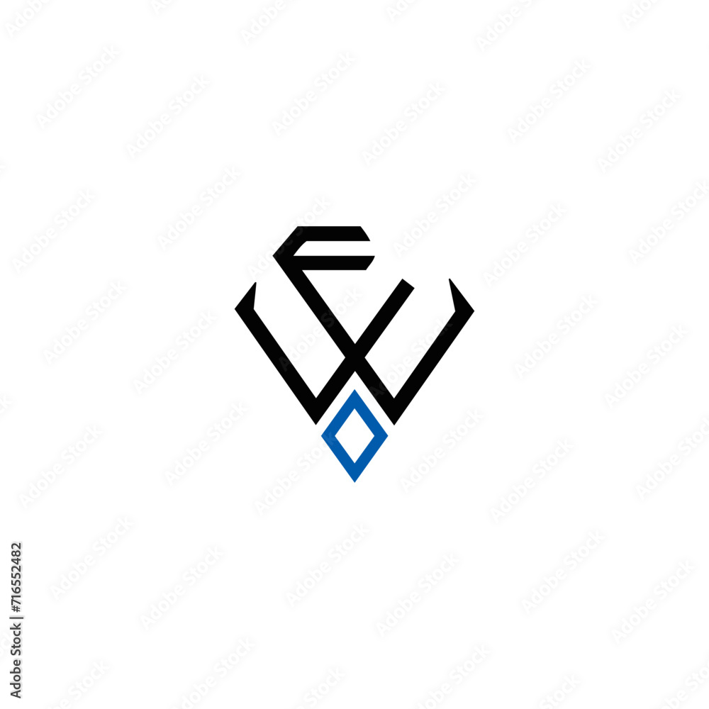 Image vectorielle Stock WF logo. W F design. White WF letter. WF, W F ...