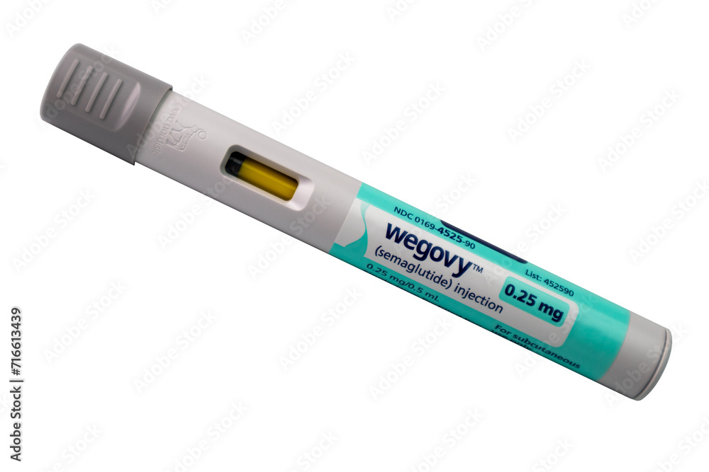 Wegovy pen .25 mg semaglutide injection isolated Stock Photo | Adobe Stock