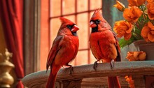 Male Cardinal Bird On Table Free Stock Photo - Public Domain Pictures