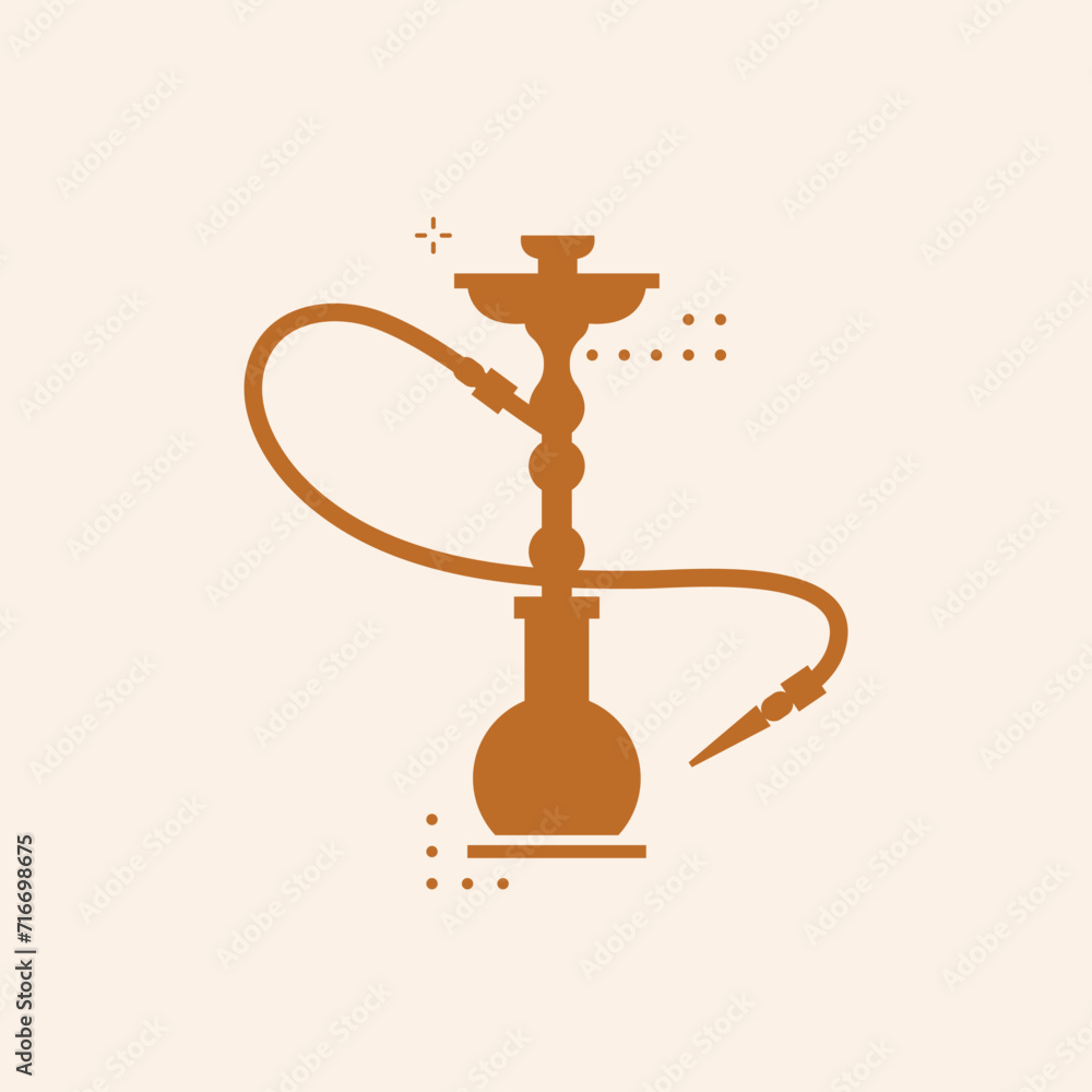 Shisha Icon on Transparent Background hookah flat vector icon from ...