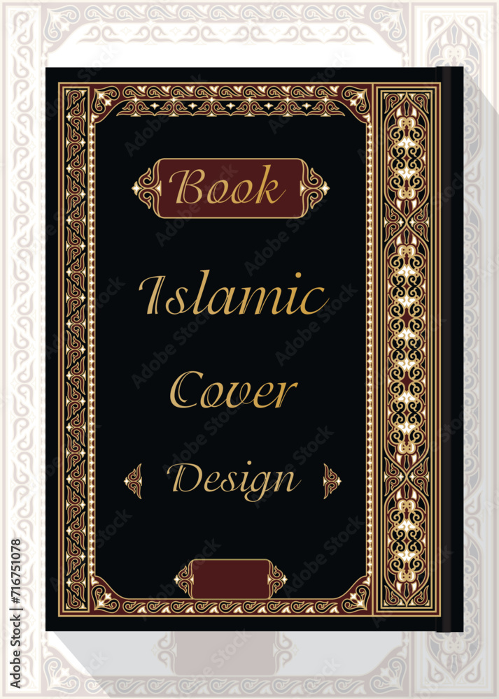 Islamic book cover border design and holy al quran Stock Vector | Adobe ...