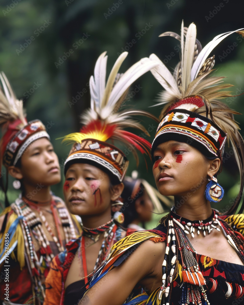 Stock-Foto „Cultural Heritage: Indigenous People in Traditional Dress ...