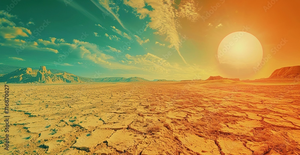 Resilient Flora: A solitary plant thriving in an arid desert landscape ...