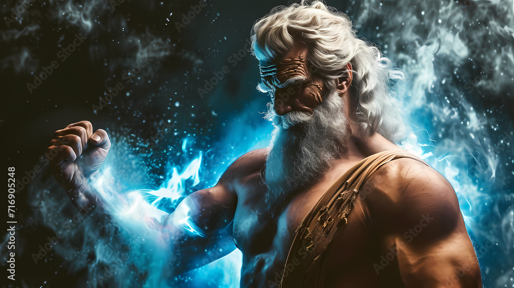 Zeus: Majestic Greek God of Thunder and Sky Stock Illustration | Adobe ...