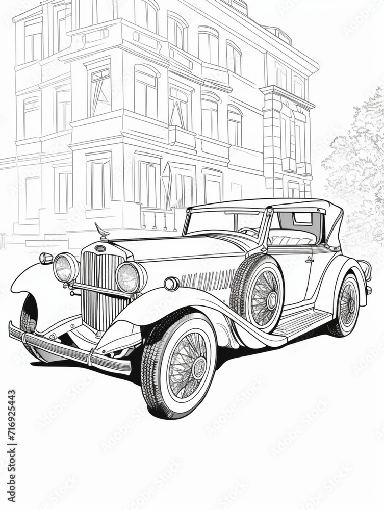 classic car coloring page for kids coloring page black and white lines ...
