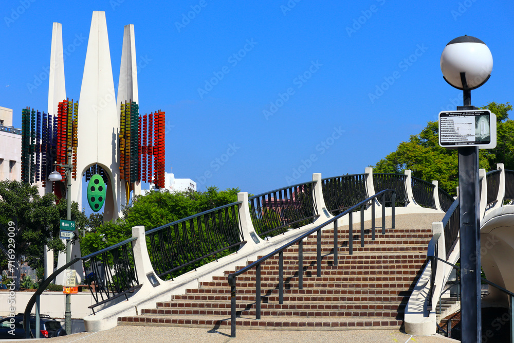 Los Angeles, California – October 10, 2023: view of Temple Street ...