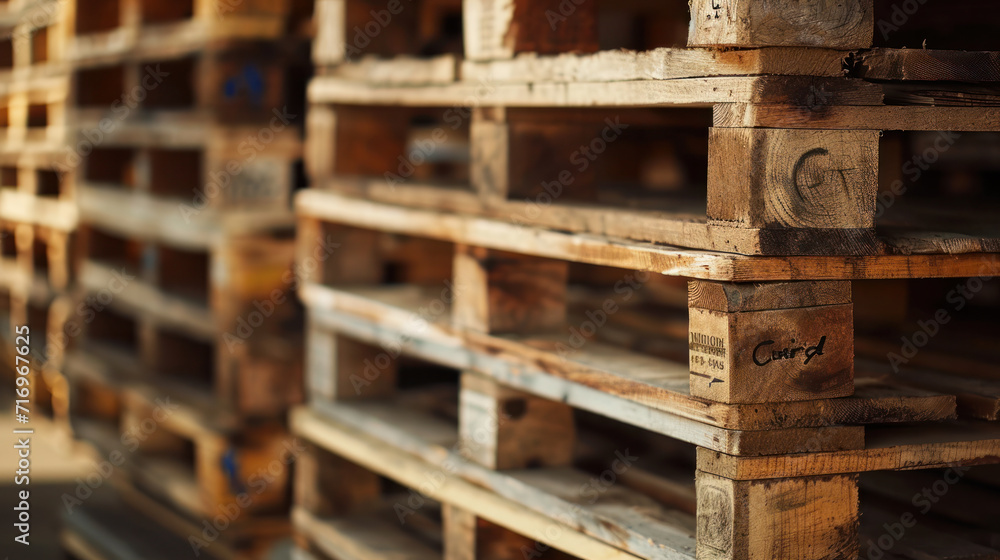 Photo Stock Wooden Pallets. Wooden pallets Stacked upon each other ...