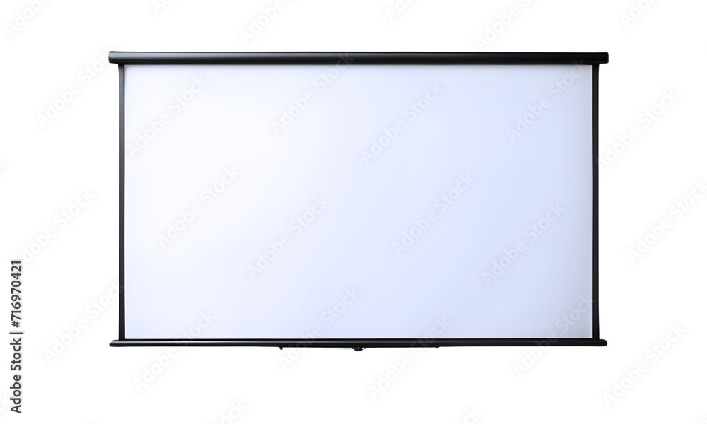 empty meeting projector screen isolated on transparent or white ...