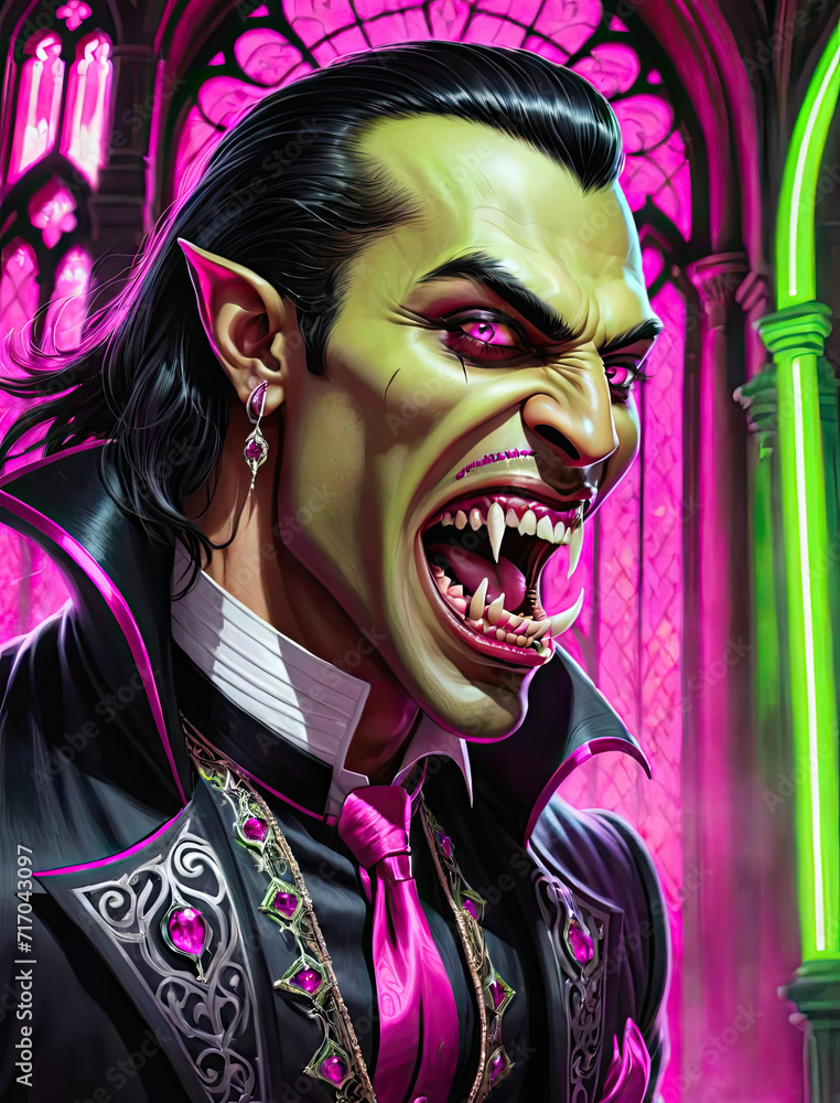 Highly Artistic Realistic Portrait of a Roaring Twenties Vampire with ...
