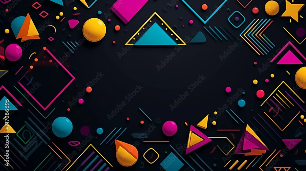 Back To The 90's Backdrop on black background, 90s Theme Party ...