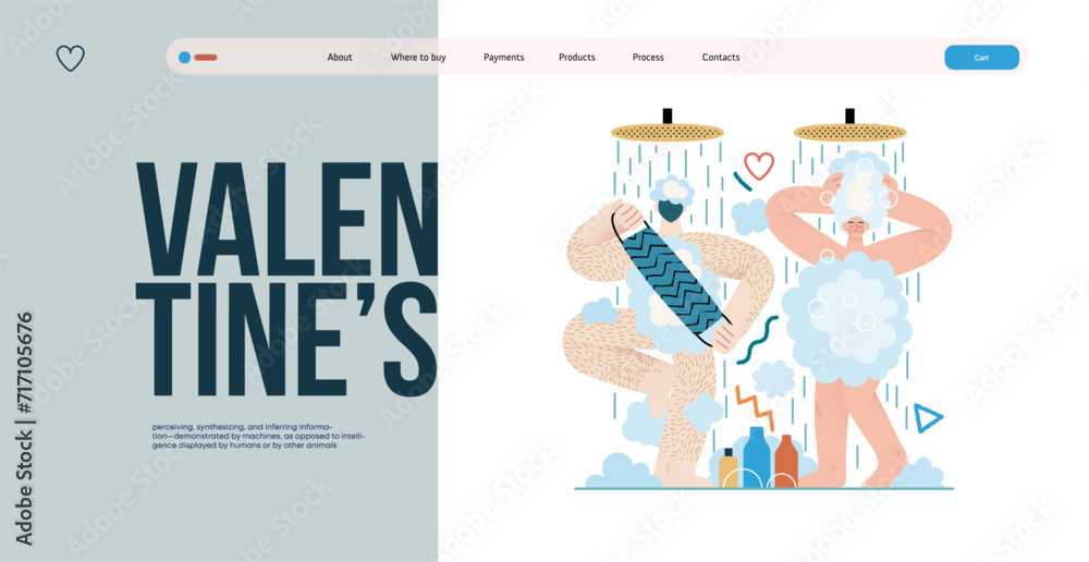 Valentine: Shared Routine - modern flat vector concept illustration of ...