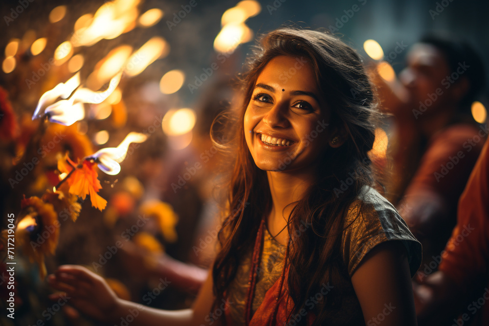 Indian people celebrate festivals, happy colorful cultural ceremonies ...