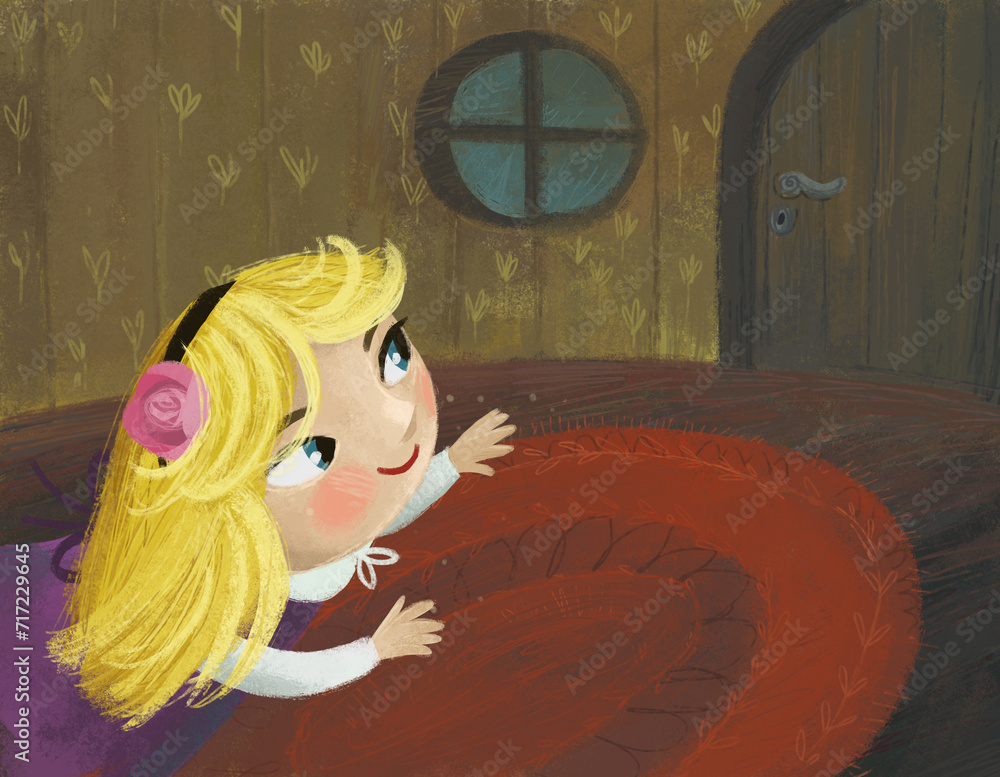 cartoon scene in the hidden room of some cosy house like house with ...