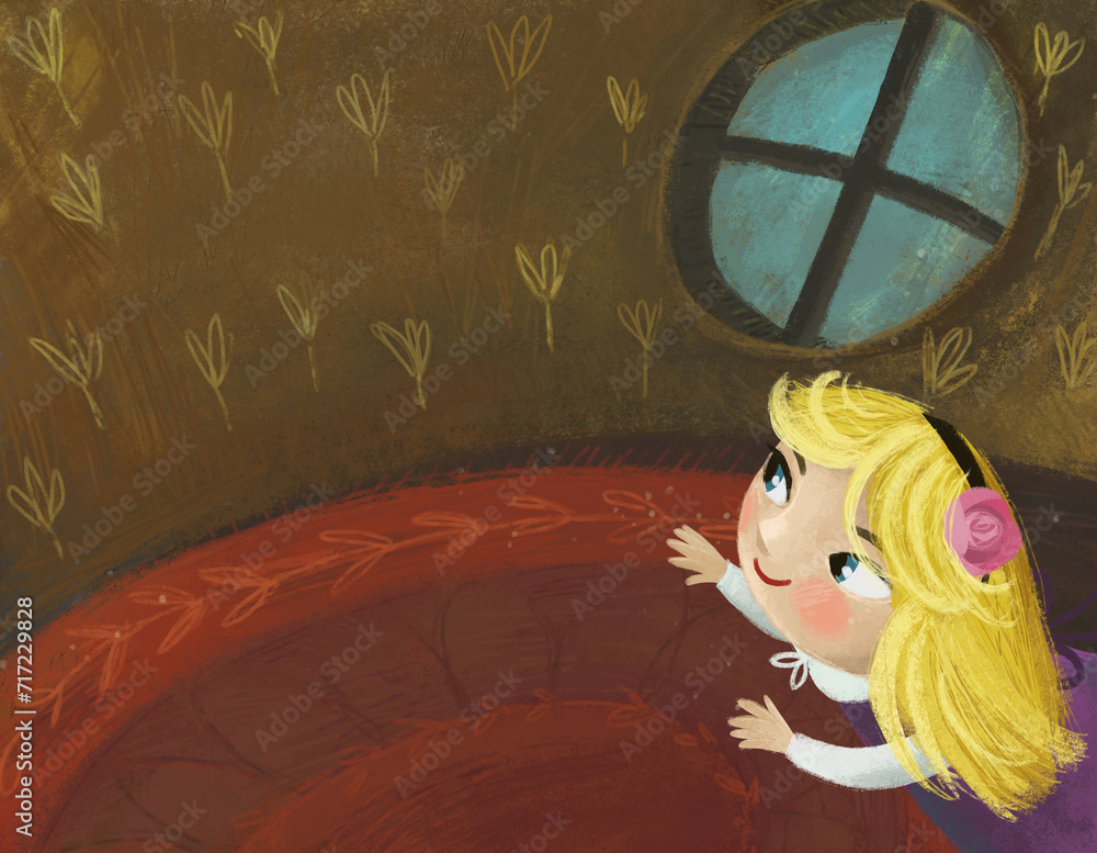 cartoon scene in the hidden room of some cosy house like house with ...