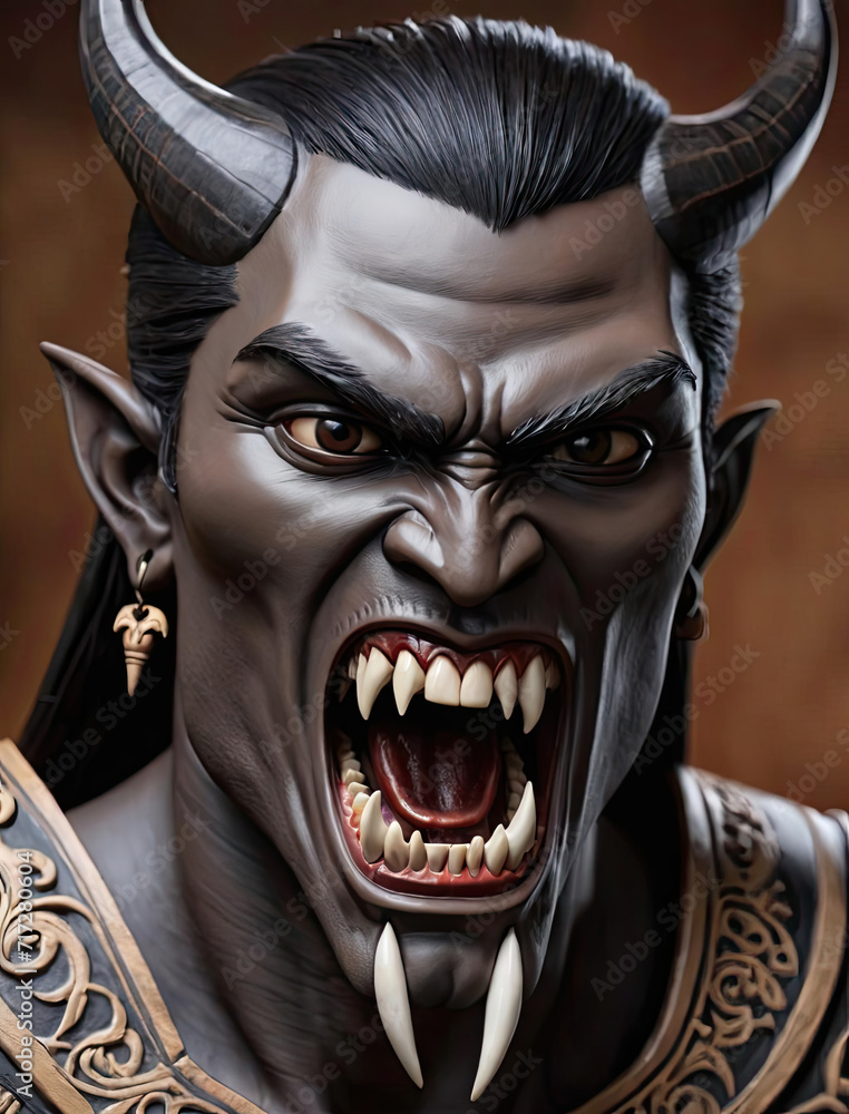 Highly Artistic Realistic Portrait of a Renaissance Vampire with Long ...