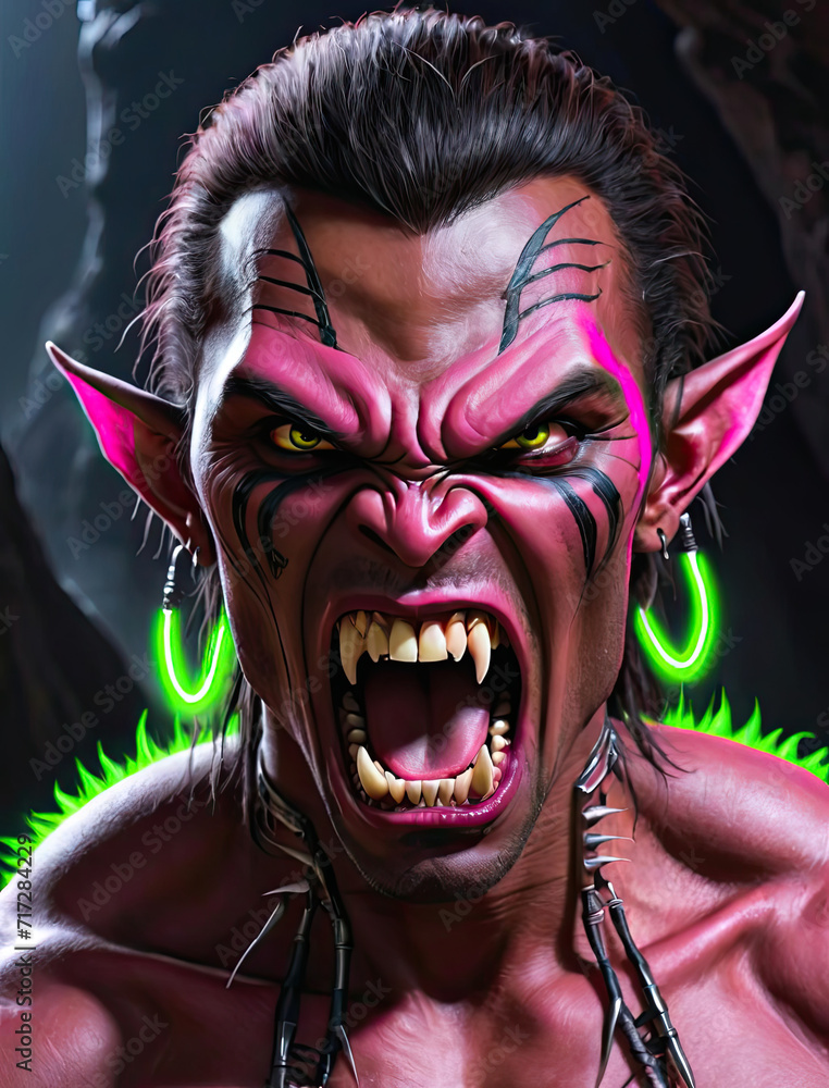 Highly Artistic Realistic Portrait of a Dark Brown-Skin Indigenous ...