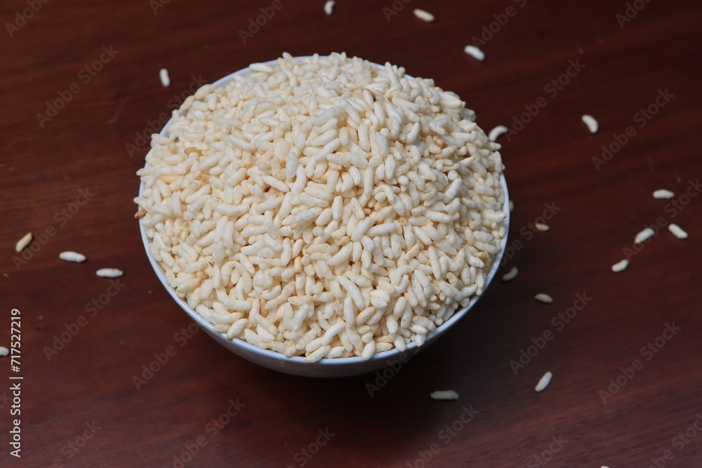 Churmure or murmure or moori, Puffed rice, food ingredient, Indian ...