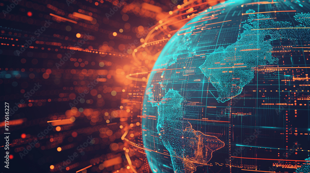 Blue and Orange World Globe Surrounded by Lines, A Snapshot of Our ...