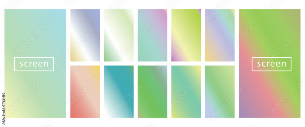 Vector de Stock Mobile screen lock display collection of colorful ...