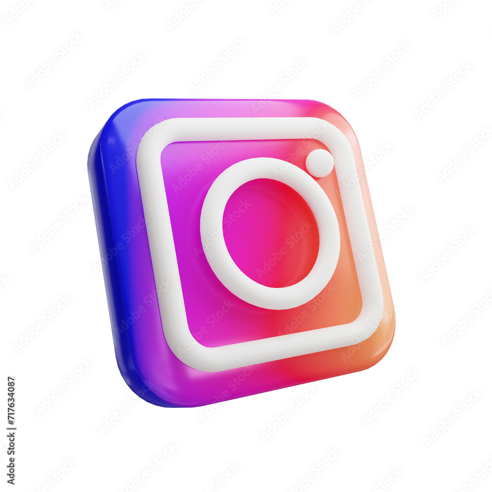 Ilustración de Stock Instagram logotype with button shadow on ...