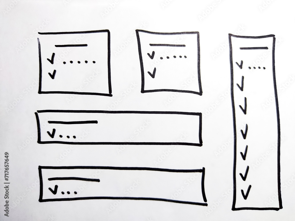 Notepad page with columns marked with a marker, highlighted lines for ...