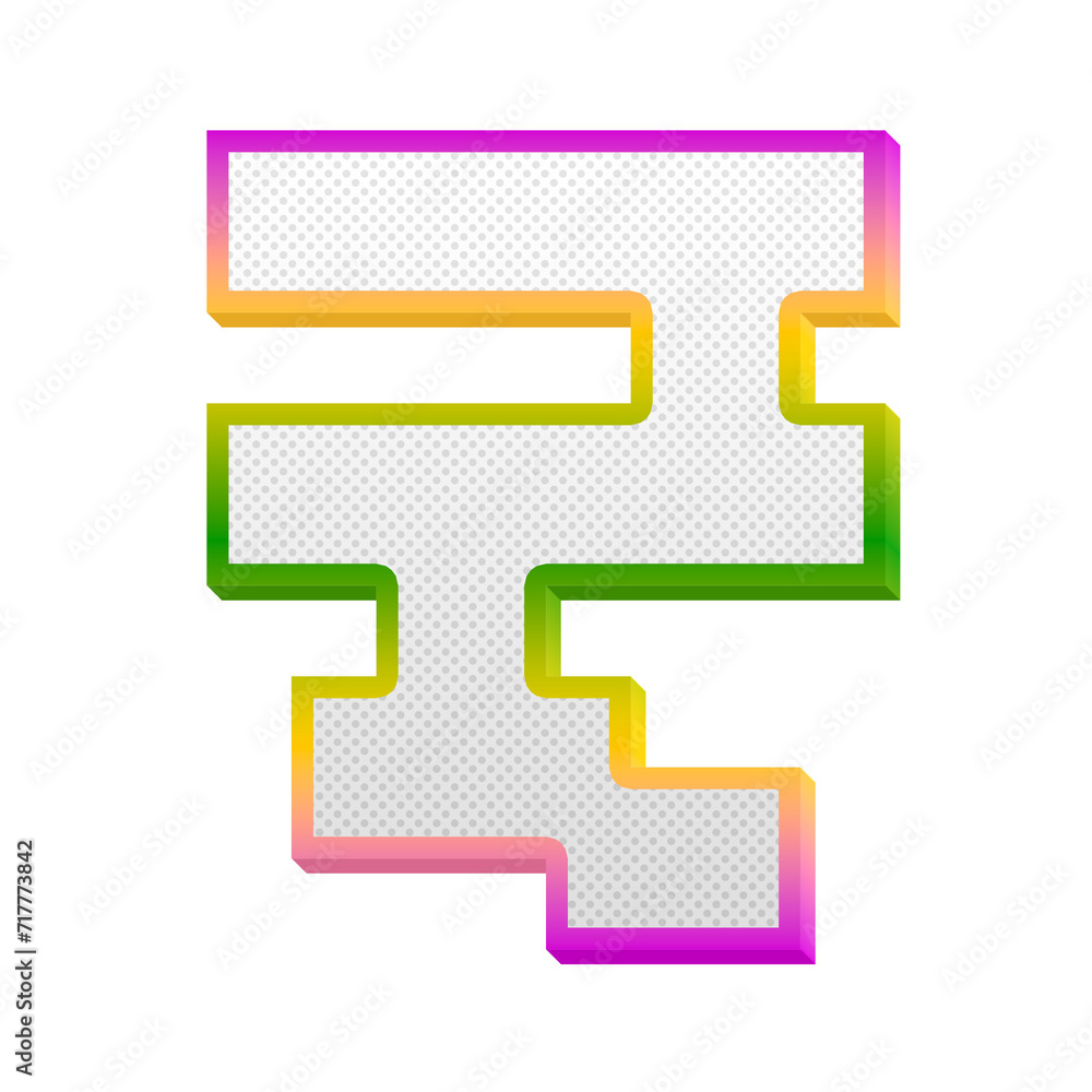 Rupee ₹ gaming pop currency symbol isolated on transparent background ...