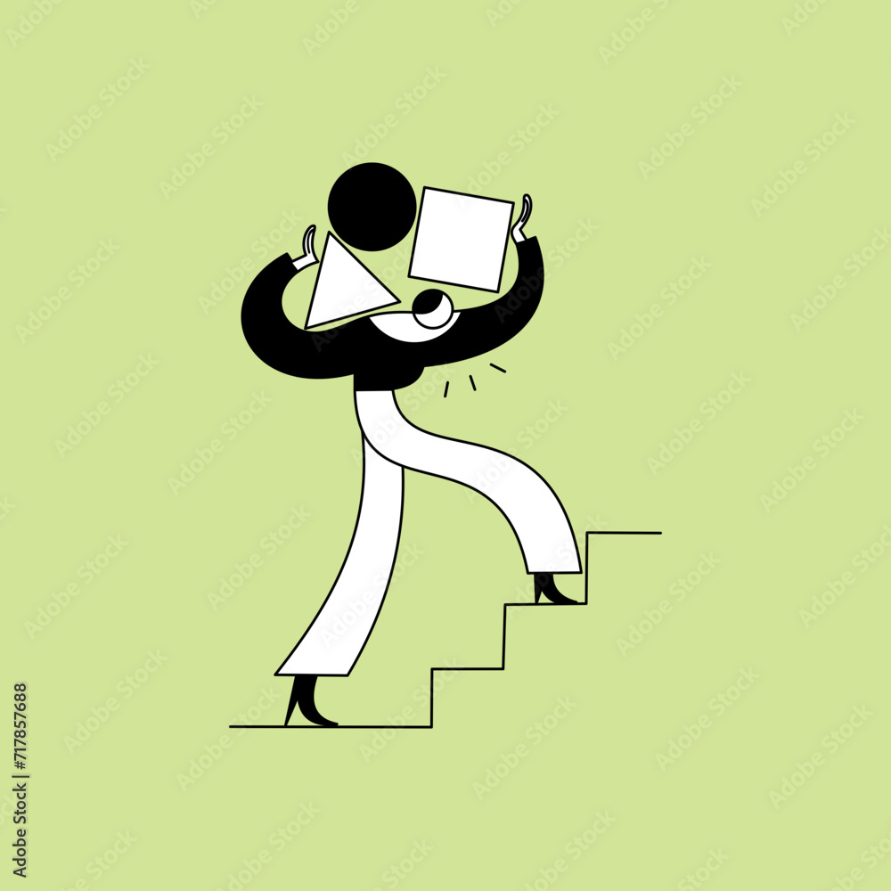 Layered Vector Workload Illustration Stock Vector | Adobe Stock