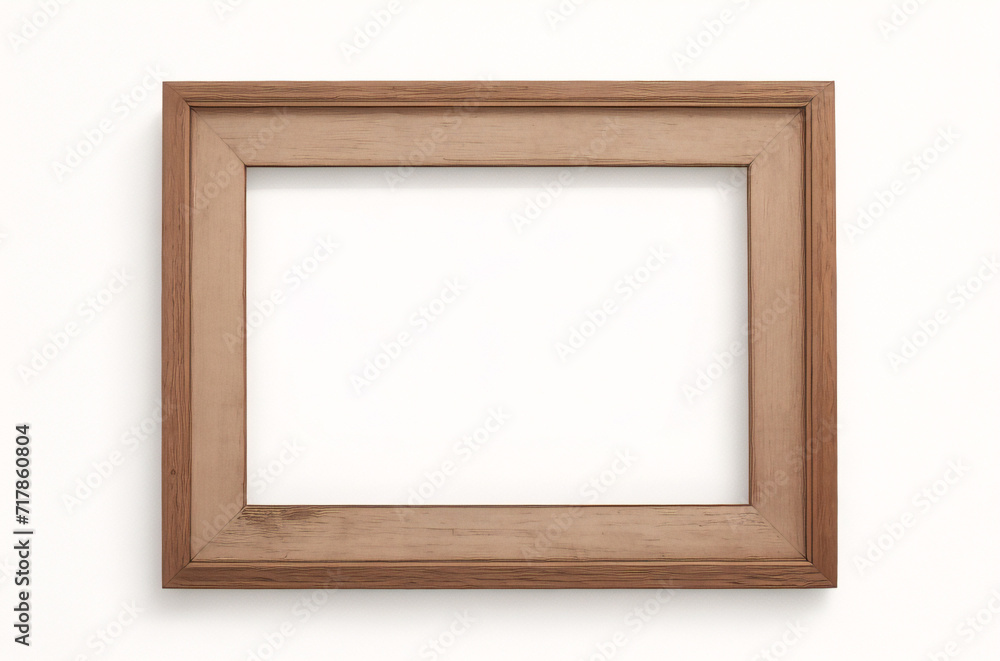 Marco vertical rectangular fino de madera clara colgado en una pared ...