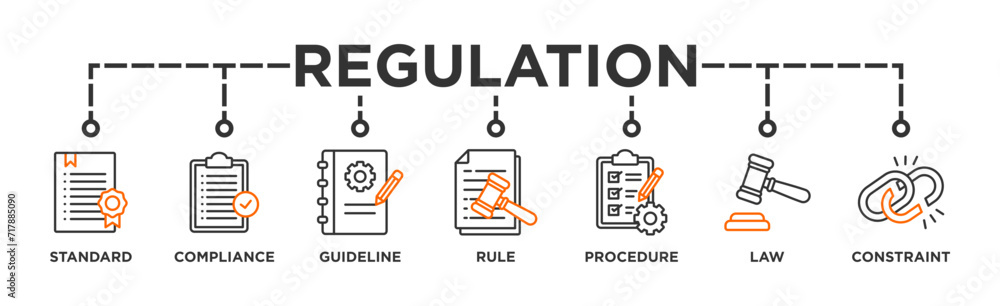 Regulation banner web icon vector illustration concept with icon of ...