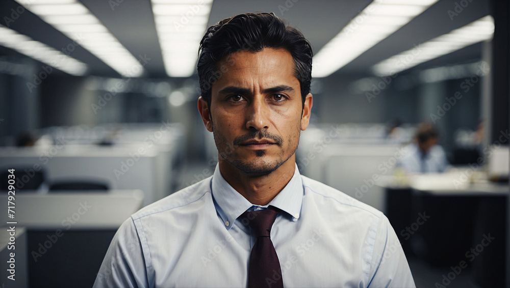 Portrait of middle-aged office worker. Man dedicated to work, with ...