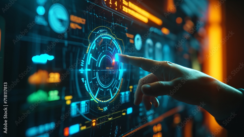 Futuristic Data Visualization Interface with Dynamic Charts and Graphs Stock Illustration ...