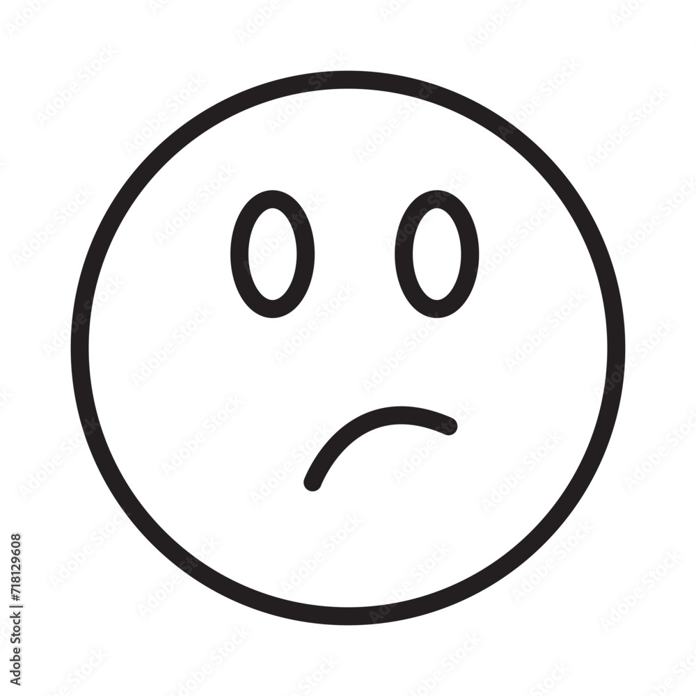 Sad face emoticons . Sad Face line emoji. emoji line art vector icons ...