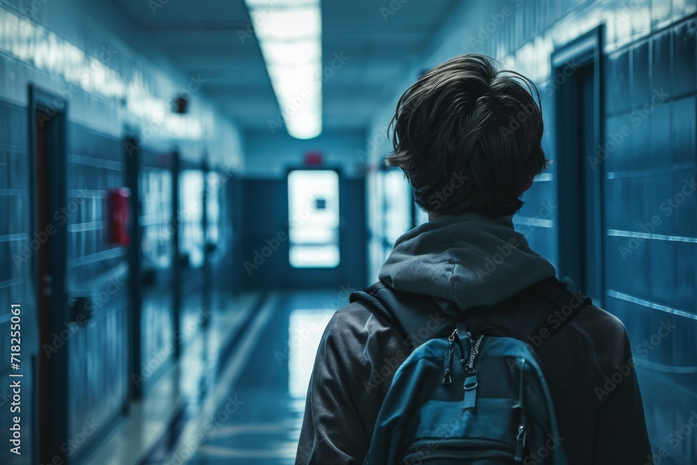 Distressed Individual Experiences Depression And Bullying In An Ominous ...