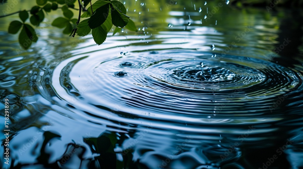 The smooth surface of a secluded pond, disturbed only by the occasional ...