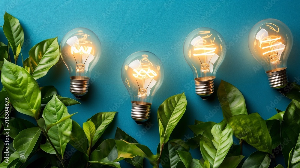 An energy efficiency concept showcasing a modern LED lighting, and ...