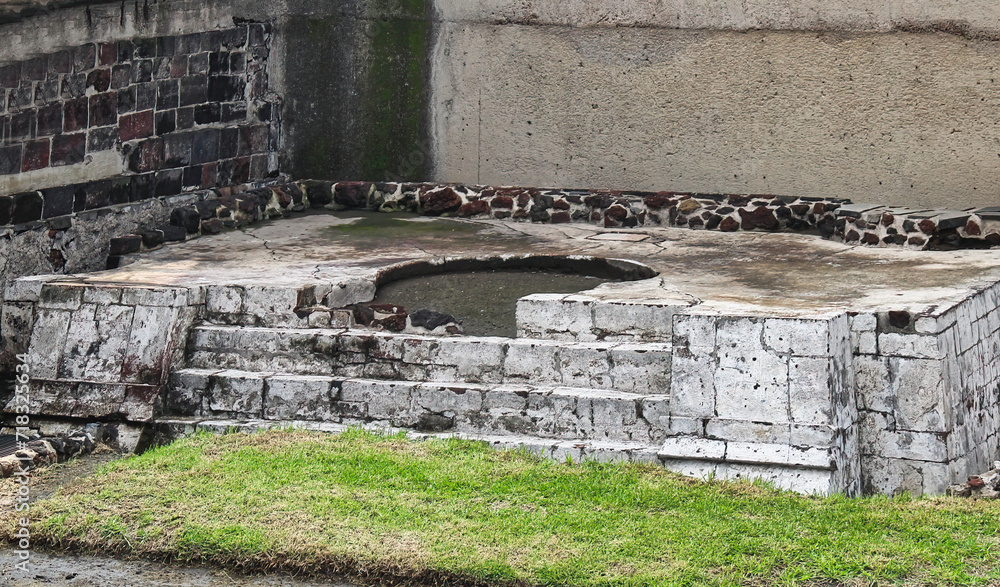 The ruins of the Great Pyramid (or Templo Mayor) the main temple of ...