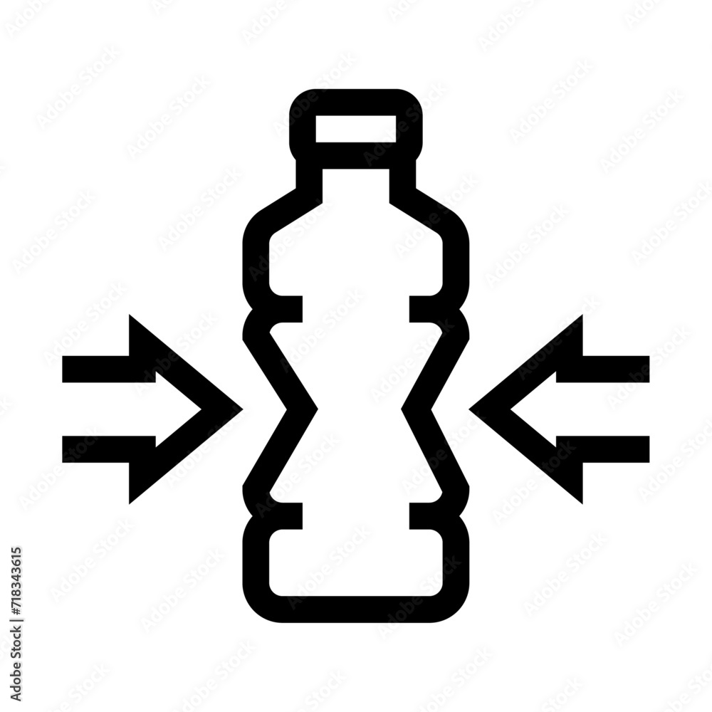 Icono de reducción de residuos plásticos. Disminución, reciclaje ...