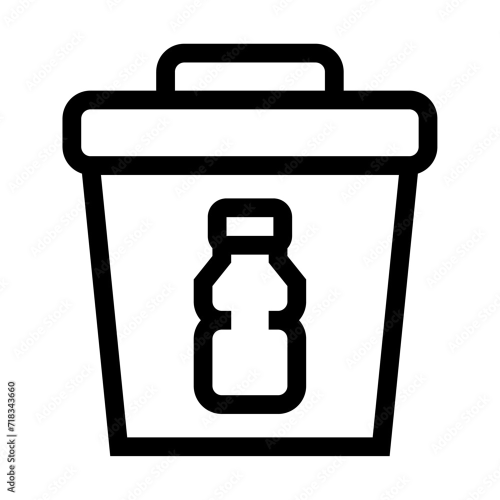 Icono de residuo plástico. Reciclaje, reutilización de plásticos, contenedor eco. Ilustración ...