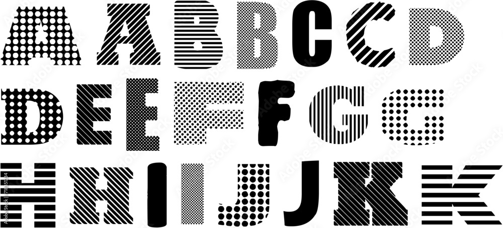 Alphabet Split Monogram, Split Letter Monogram, Alphabet Frame Font ...