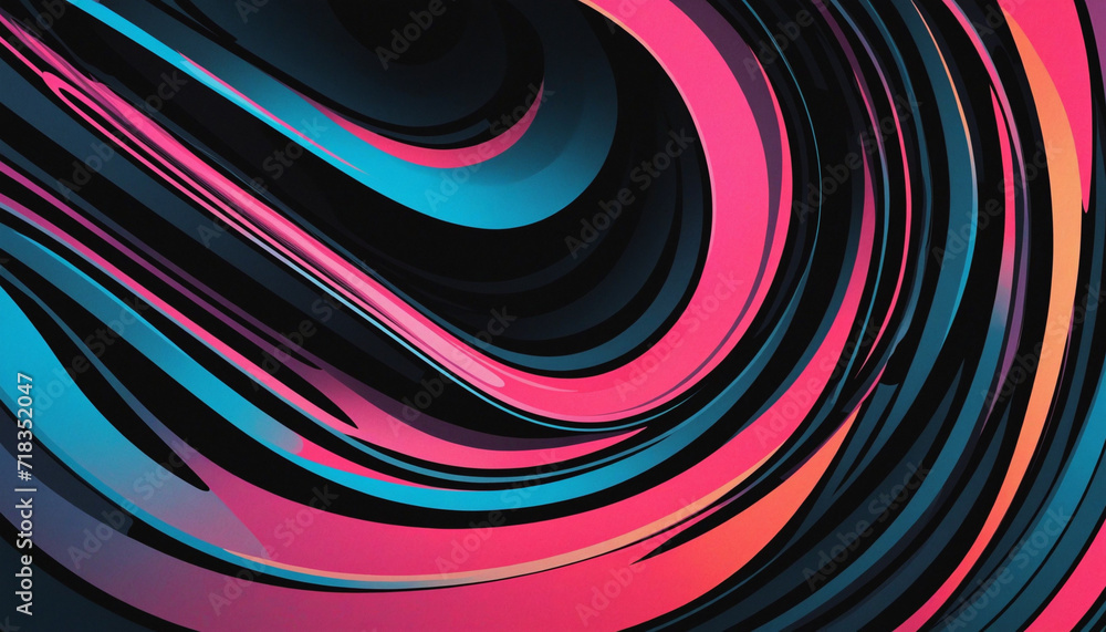 Abstract Gradient Striped Wave Background with Curvy Lines and Squiggly ...