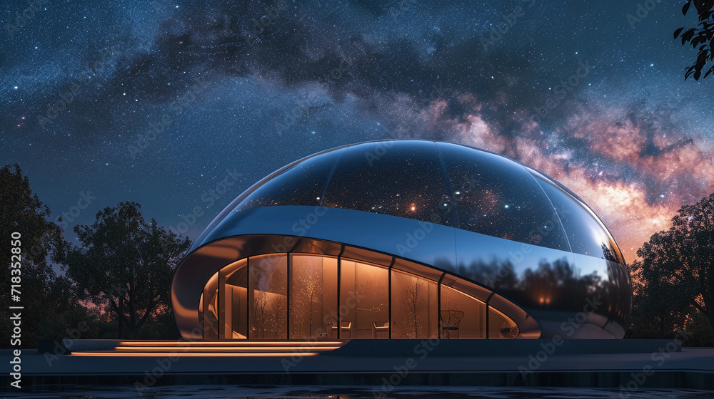 planetarium, showcasing its dome-shaped architecture with a smooth ...