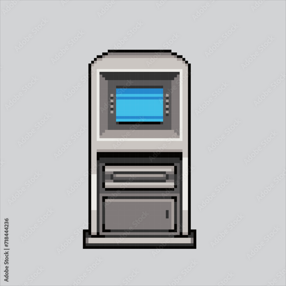 Pixel art illustration ATM. Pixelated teller machine. Automatic Teller ...
