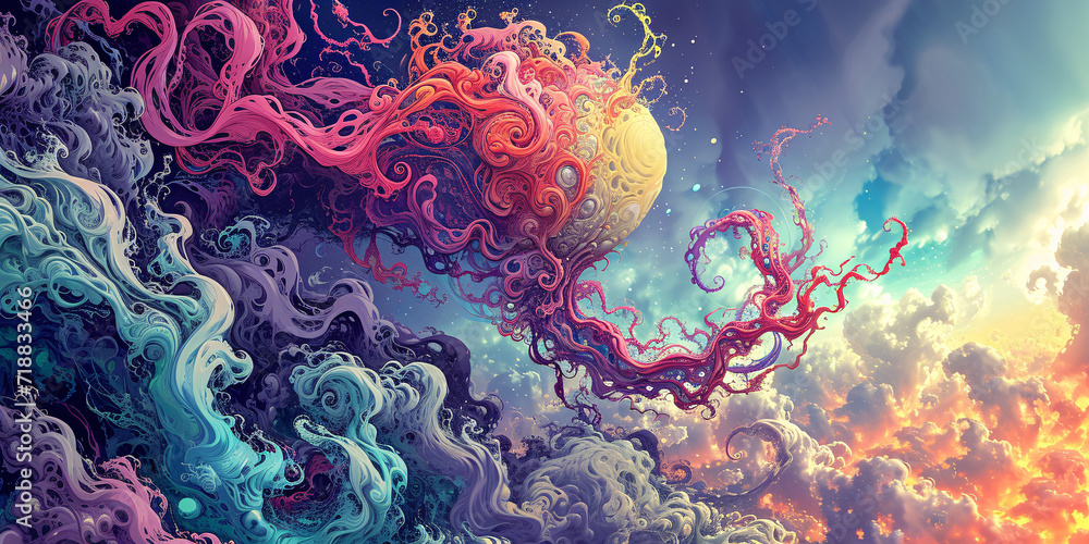 Mystical Fusion of Colors and Shapes: A Digital Artwork Capturing the ...