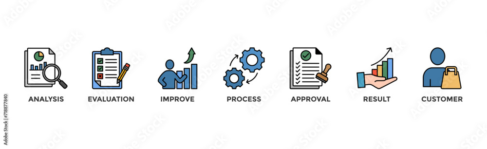 Quality control banner web icon vector illustration concept for product ...
