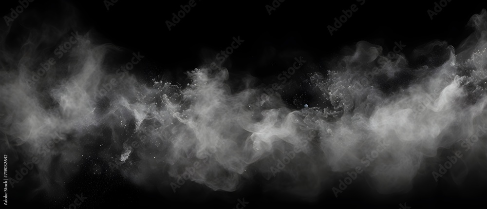 Liquid glitter and shimmery flashes. Gray glitter smoke particles ...