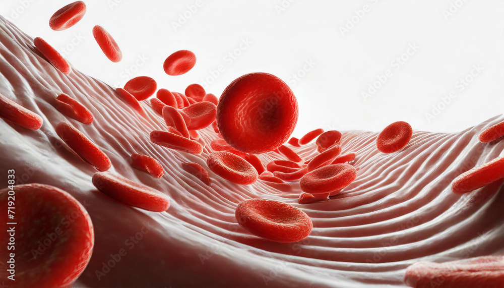 blood cells wave on white background, leukocytes, erythrocytes ...